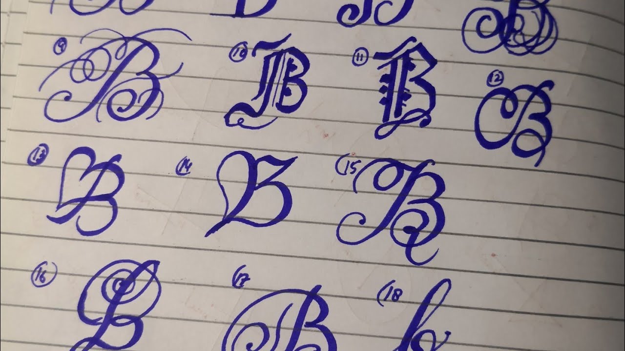 20 different styles to write #B using cut marker - YouTube
