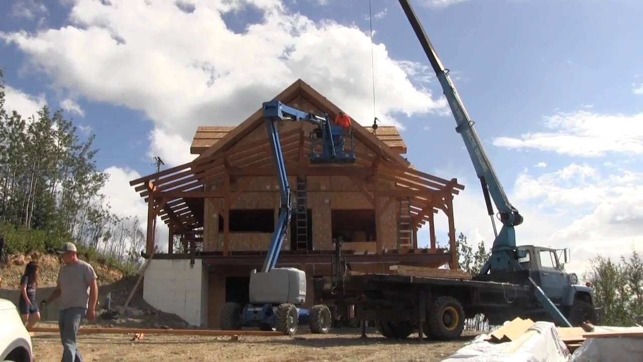 Timber Framed Covered Decks - Owner Building a Home in Alaska EP16 ...