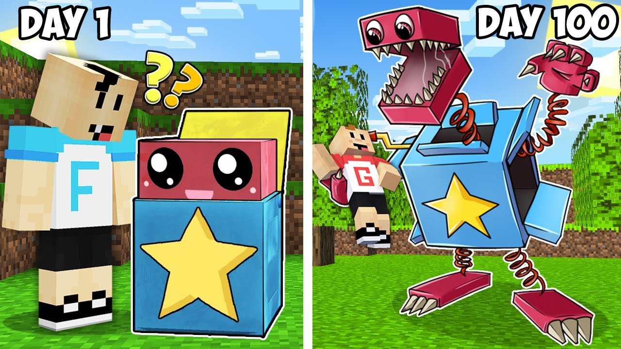 100 DAYS as the BOXY BOO in Minecraft! - YouTube