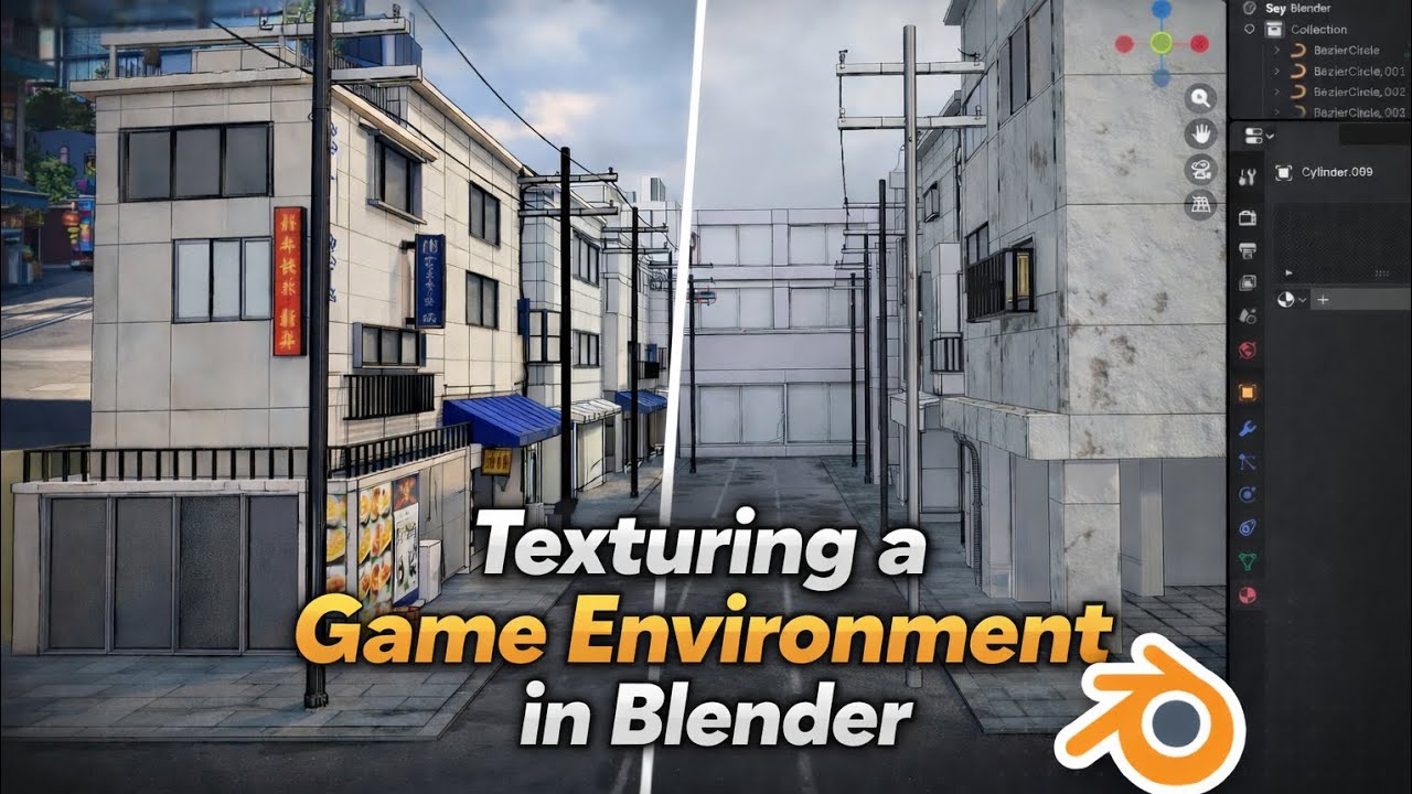 How to Texture a Game Environment in Blender (Beginner to Pro) part 15 ...