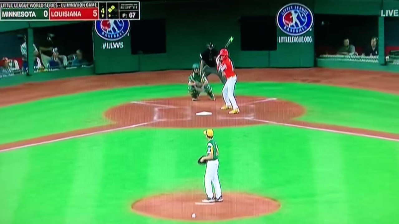 Connor Perrot 2 Run Double - 2019 LLWS - Minnesota vs Louisiana - YouTube
