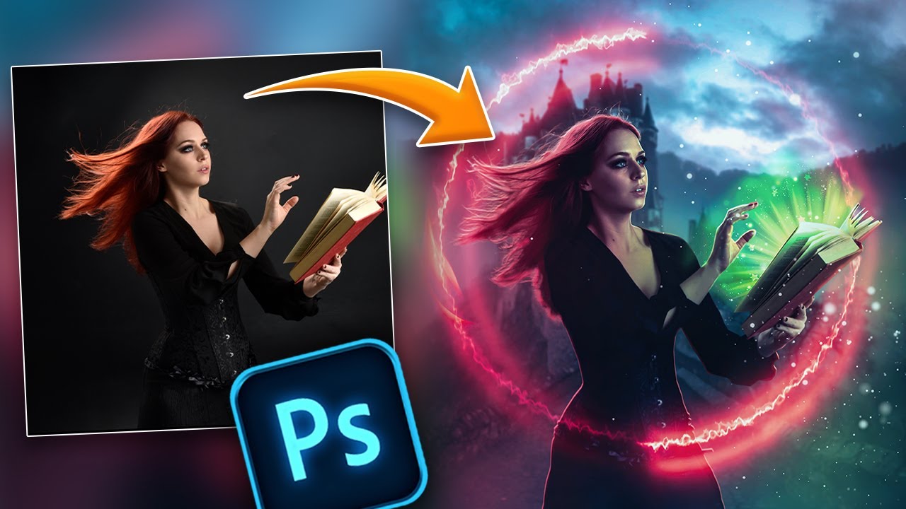"Fantasy Magic Book" Photo Manipulation Speed Art | Photoshop Tutorial ...