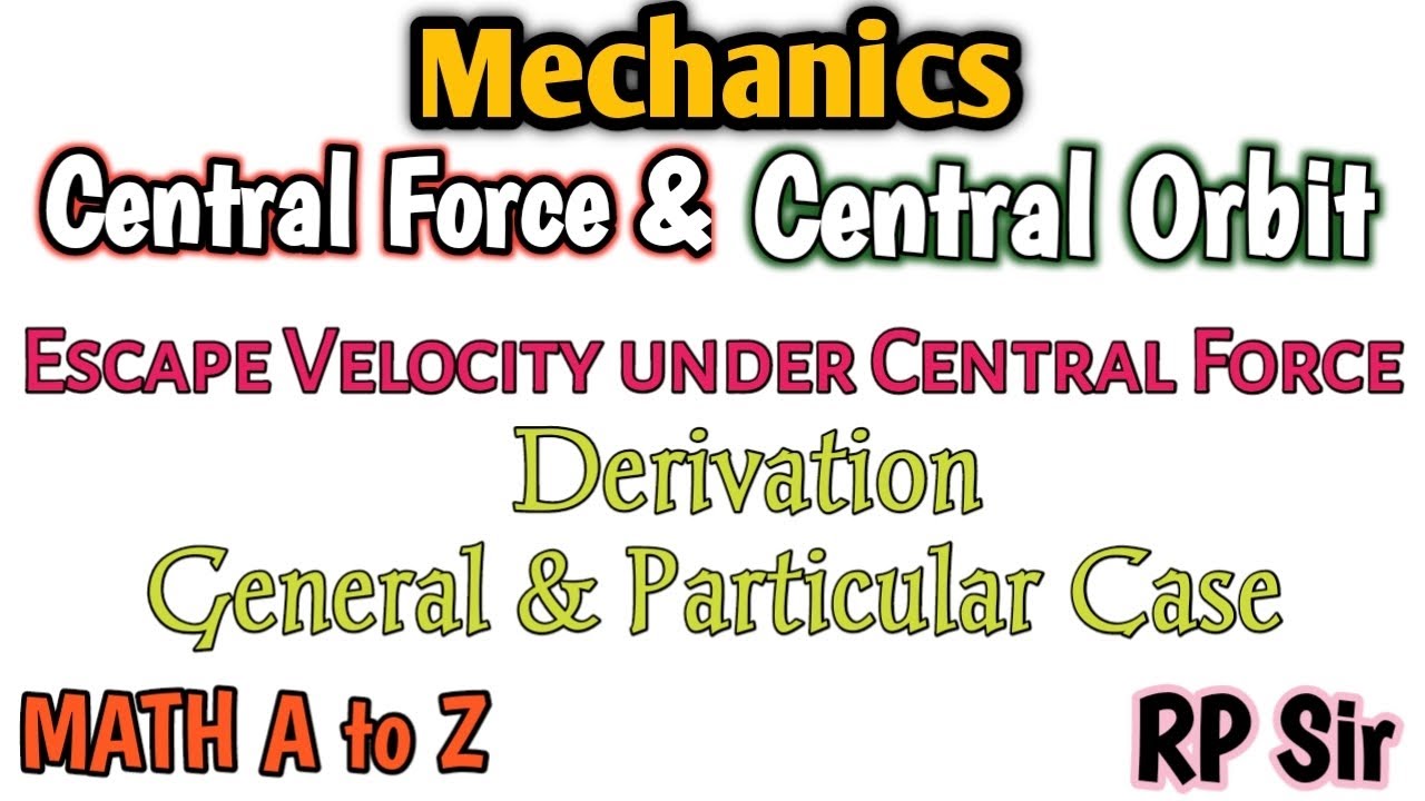 Escape velocity of a particle under central force and under inverse ...