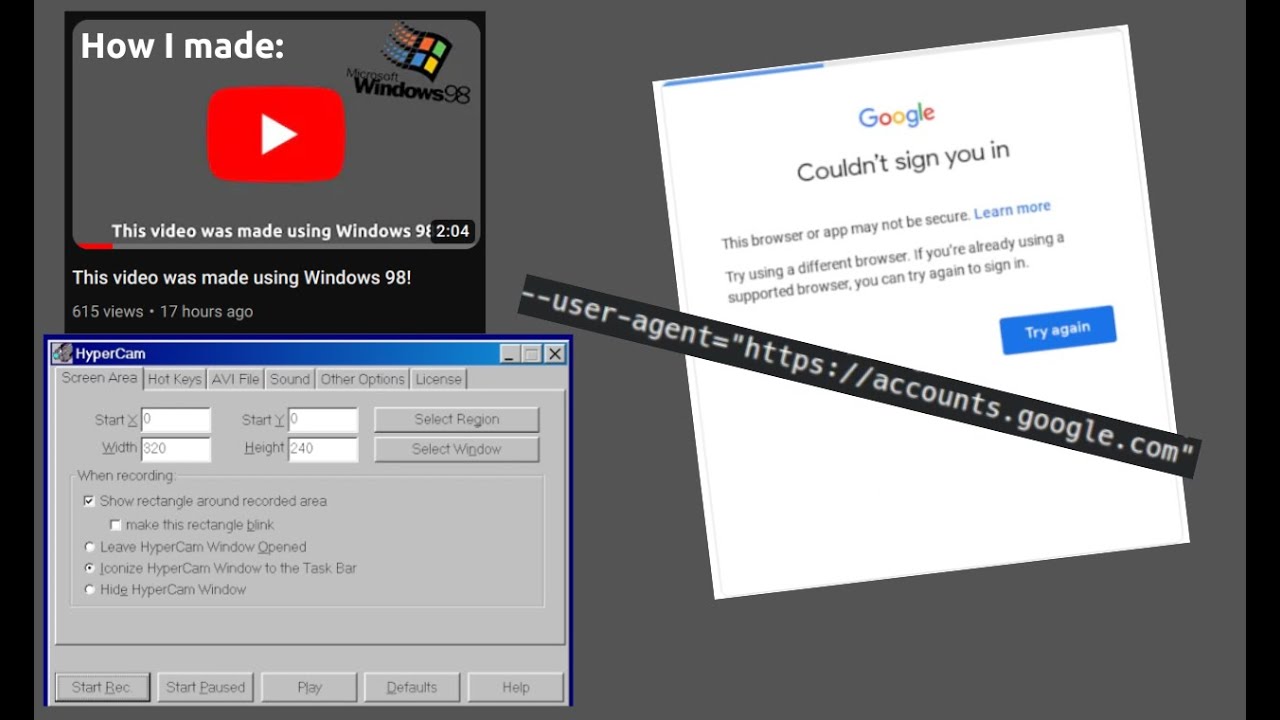 How I made a YouTube video on Windows 98 - YouTube