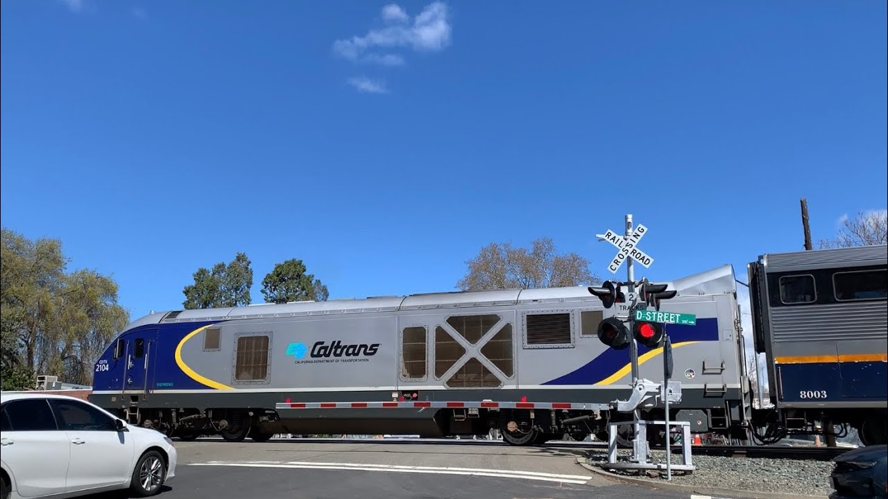 Amtrak CDTX 8308 Capitol Corridor Train 528 East - 3rd Street Railroad Crossing, West Sacramento ...