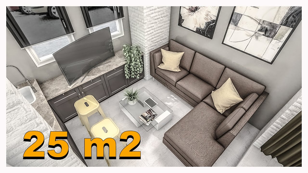 ANIMAZIONE 3D REALIZZATA CON BLOP HOME : Vivere in 25 m2 monolocale 5x5 ...