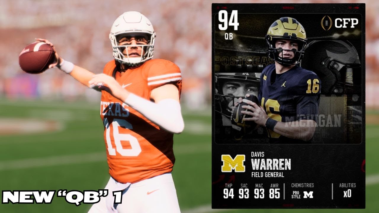 Davis Warren showing why he needs to stay “qb”1! CFB 25| no money spent ...