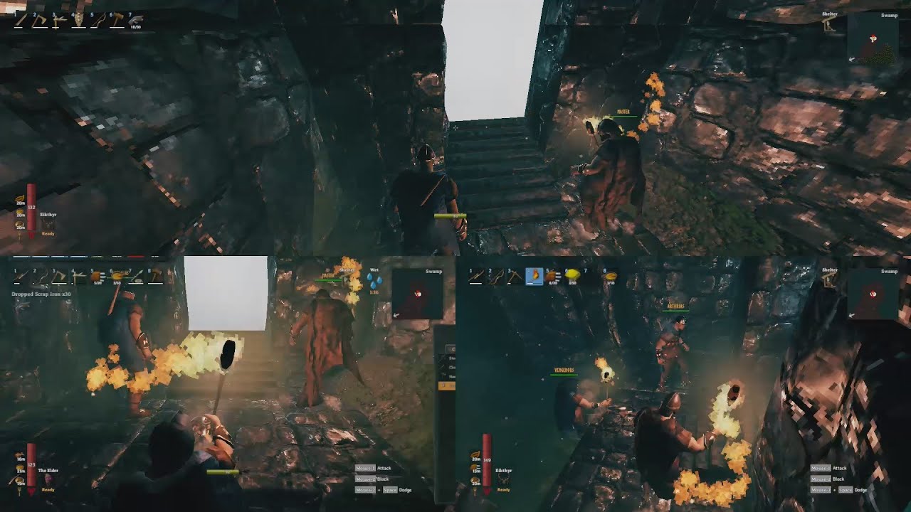 Valheim | 3 Players Co-op Splitscreen On A Single PC - YouTube