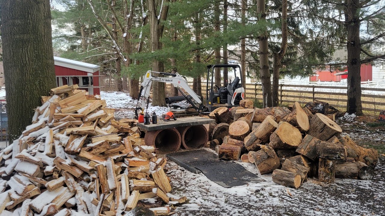 Firewood Logging in 5°F - YouTube