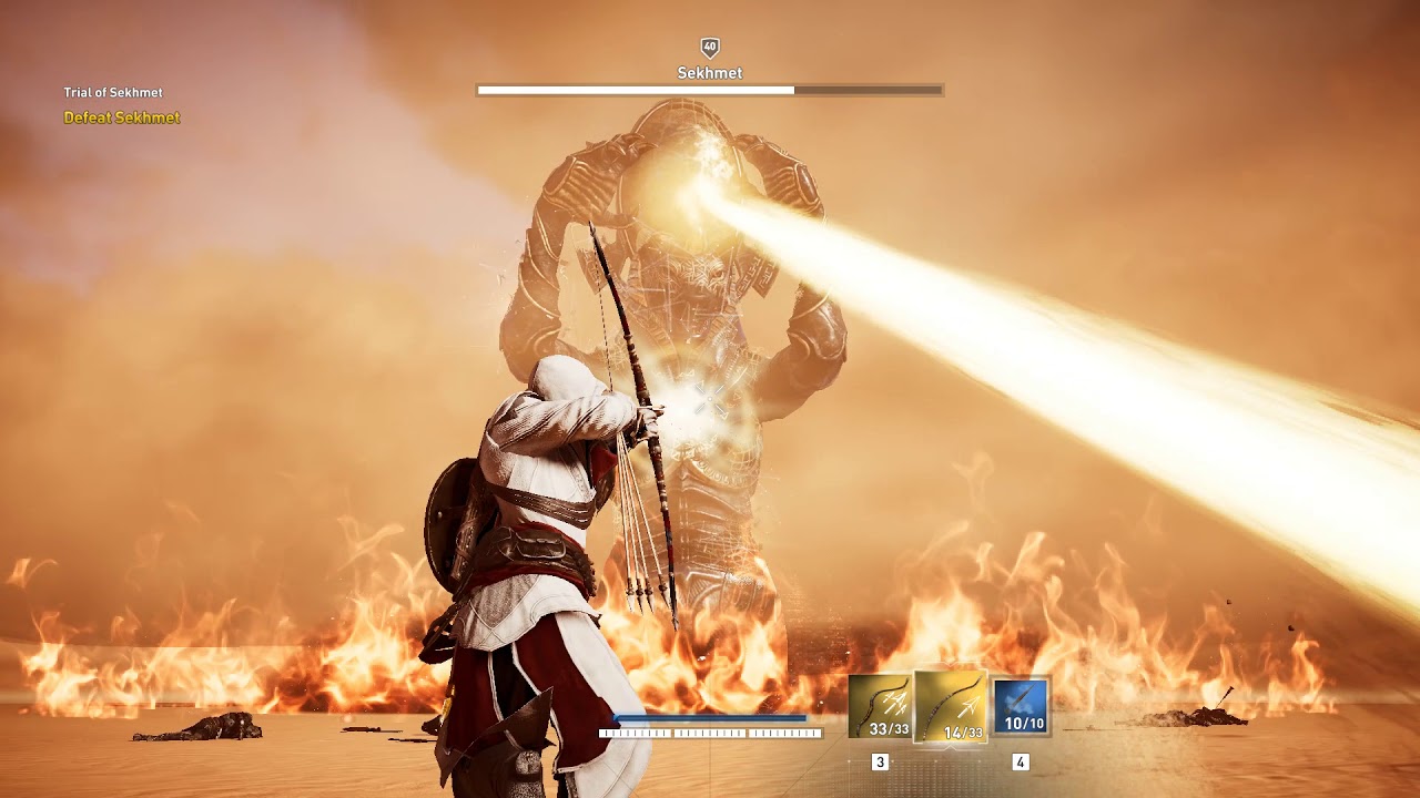 Assassin's Creed Origins FIGHTING A GOD - YouTube