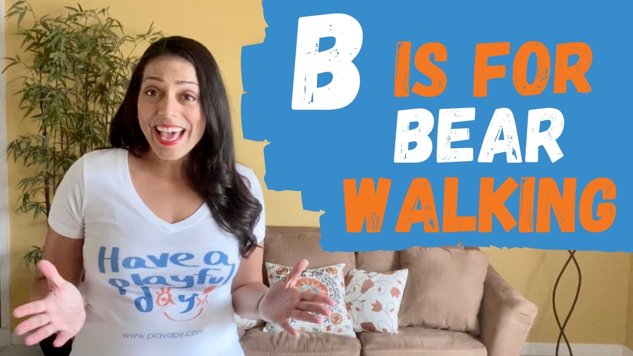 BEAR WALKING | Animal Walk to Teach Kids | Preschooler Home Exercise ...