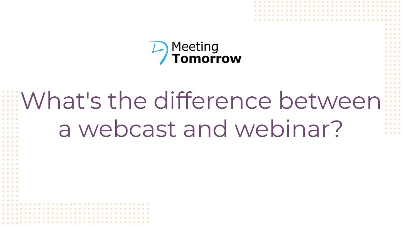What's the difference between a webcast and webinar? - YouTube