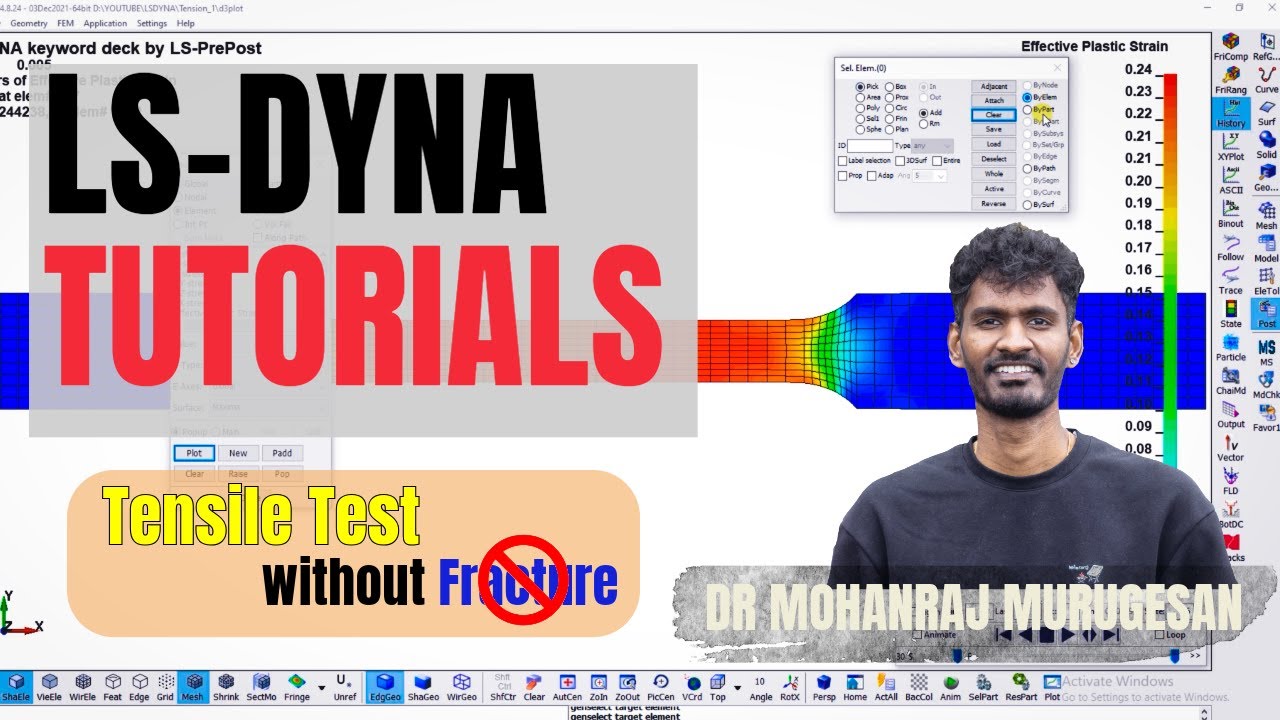LS-DYNA Tensile Test Simulation Tutorial | Step-by-Step 2D Mesh (No ...