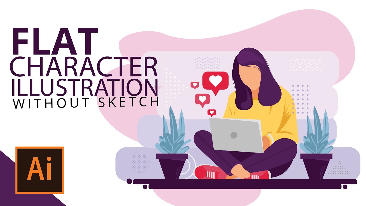 Flat Character illustration in Adobe Illustrator Without Sketch | Syeda ...
