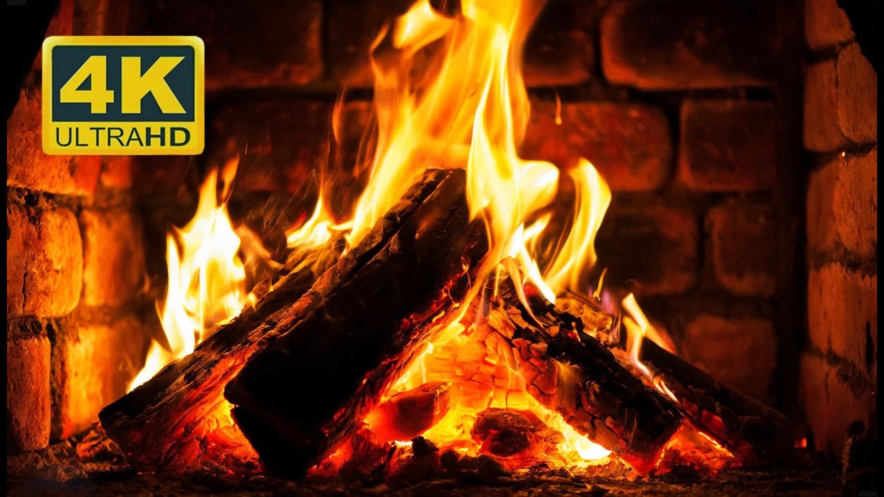 🔥 Cozy Fireplace 4K (12 HOURS) Fireplace Ambience with Crackling Fire ...