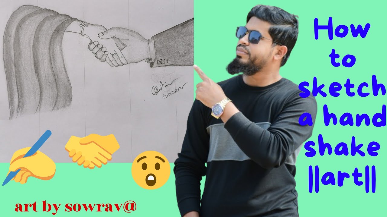 How To Sketch a Hand Shake ||Art|| @Art_By_Sowrav - YouTube