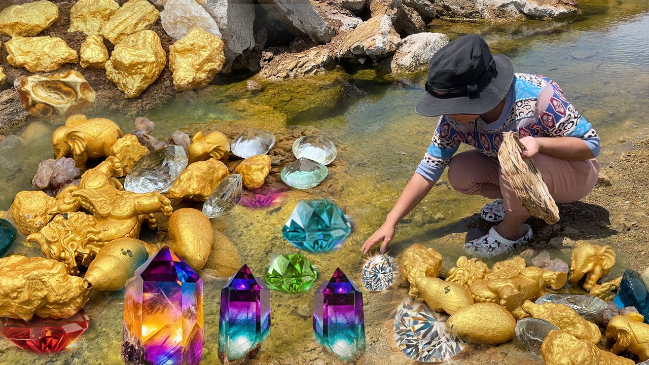 Great finding of Natural Gold, Diamond Amethyst. Diamonds, Quartz ...