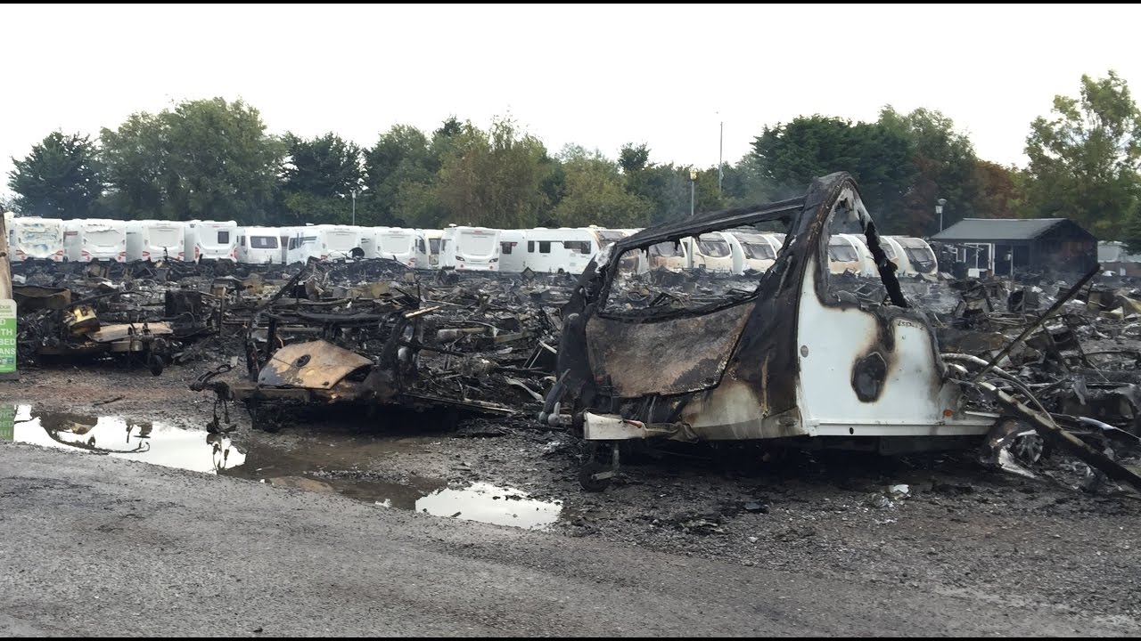 Highbridge Caravans fire aftermath (Burnham-on-Sea.com) - YouTube