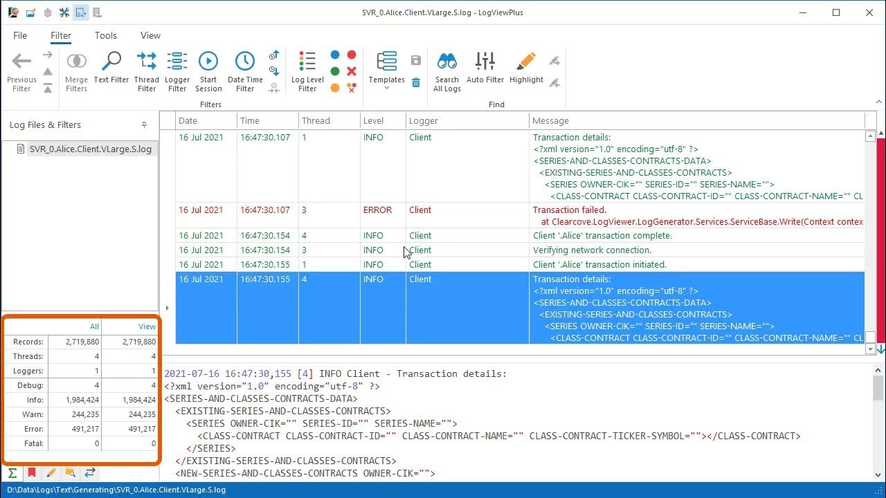 Working with Large Log Files in LogViewPlus - YouTube