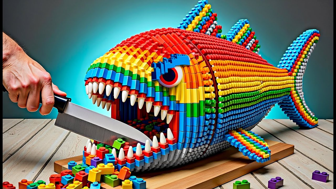 How to Cook Rare Rainbow FIsh Recipe IRL | Lego Cooking ASMR Stop ...