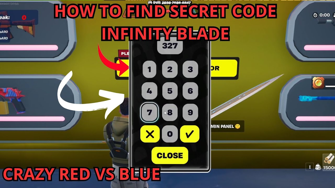 SECRET CRAZY RED VS BLUE MAP FORTNITE CREATIVE How to find secret code infinity blade tutorial ...
