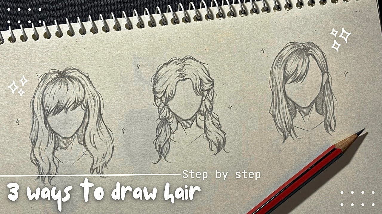 How to draw hair| step by step for beginners - YouTube