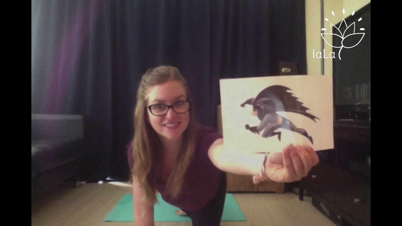 6 Minute laLa Yoga Class for Kids - Superheroes! - YouTube