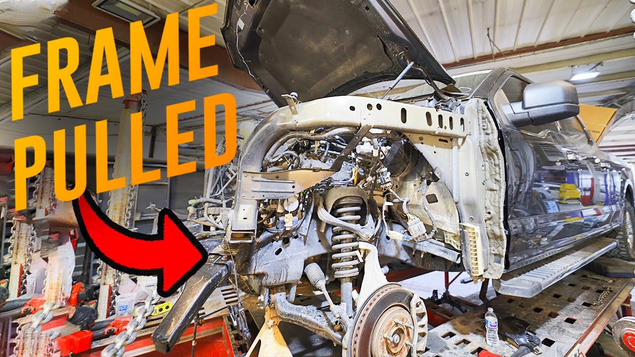 Rebuilding Wrecked 2017 Ford F150 XLT with Bent Frame | Part 2 - YouTube