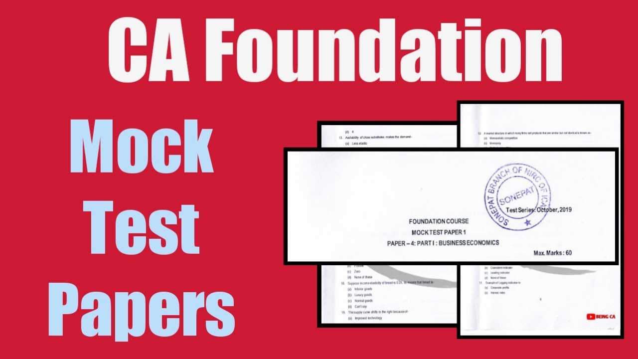 MTP of CA Foundation October 2019 Question Paper - YouTube