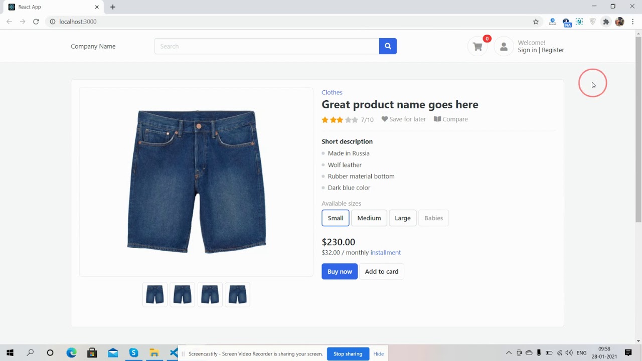 Reactjs Ecommerce Site Single Product Page Free Youtube