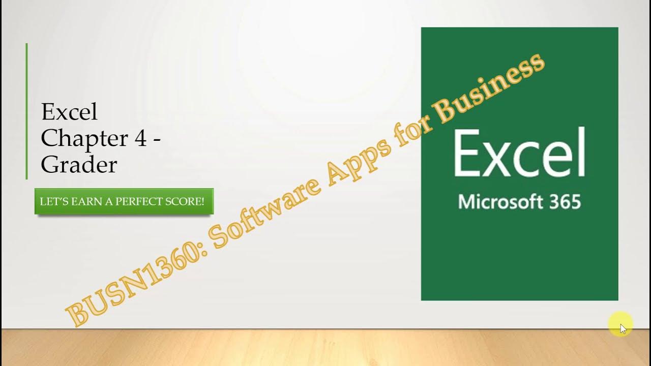 Excel Chapter 4 Grader - Earn that perfect score - YouTube