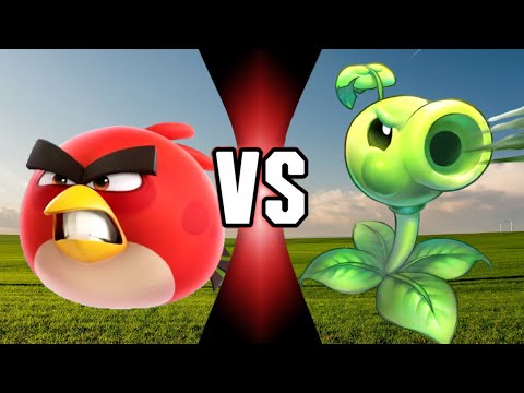 Red vs Peashooter (angry birds vs plants vs zombies) | fan made death ...