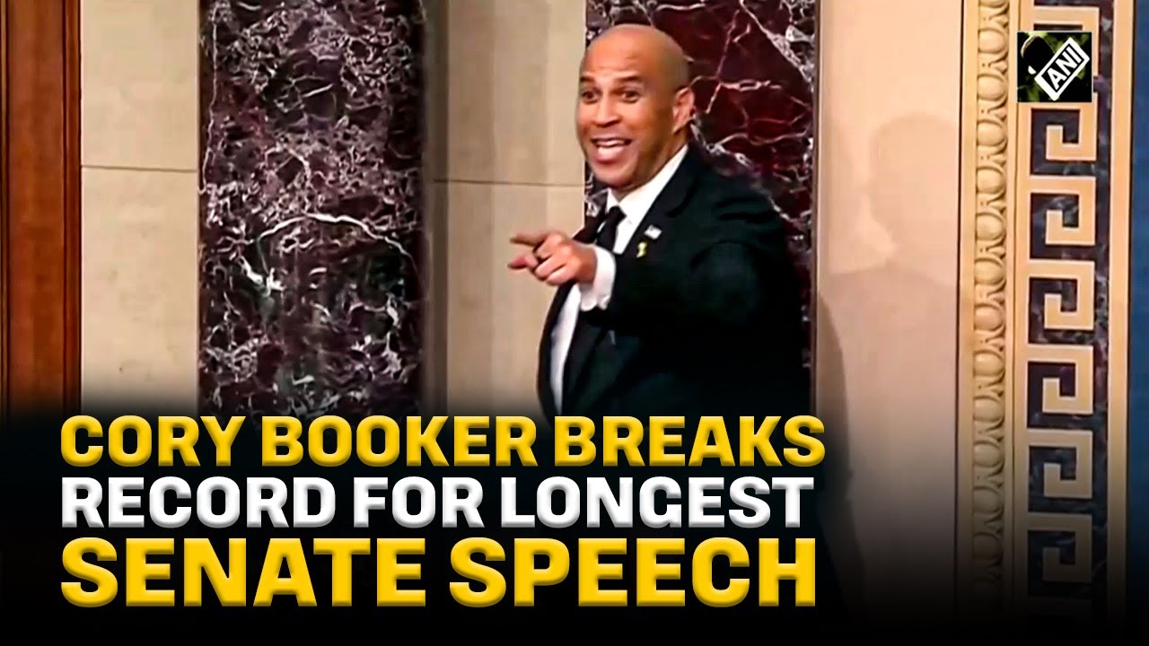 US Democratic Senator Cory Booker breaks record for longest Senate ...