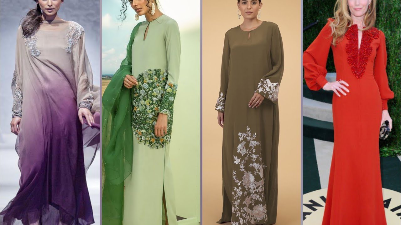 beautiful outstanding designer latest long dresses designing - YouTube