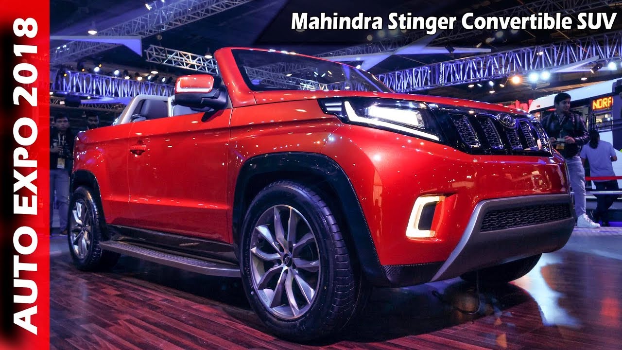 Mahindra Stinger Convertible SUV First Look - Auto Expo 2018 - YouTube