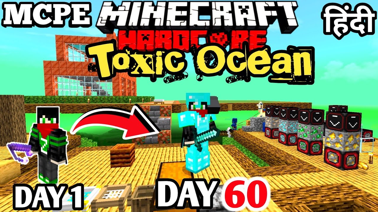 Toxic Ocean MCPE/MOBILE : 100 Days Survive in Hardcore | In Hindi ...
