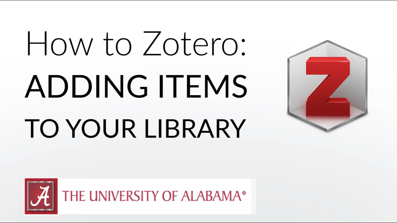 How to Zotero: Adding Items to Your Library - YouTube
