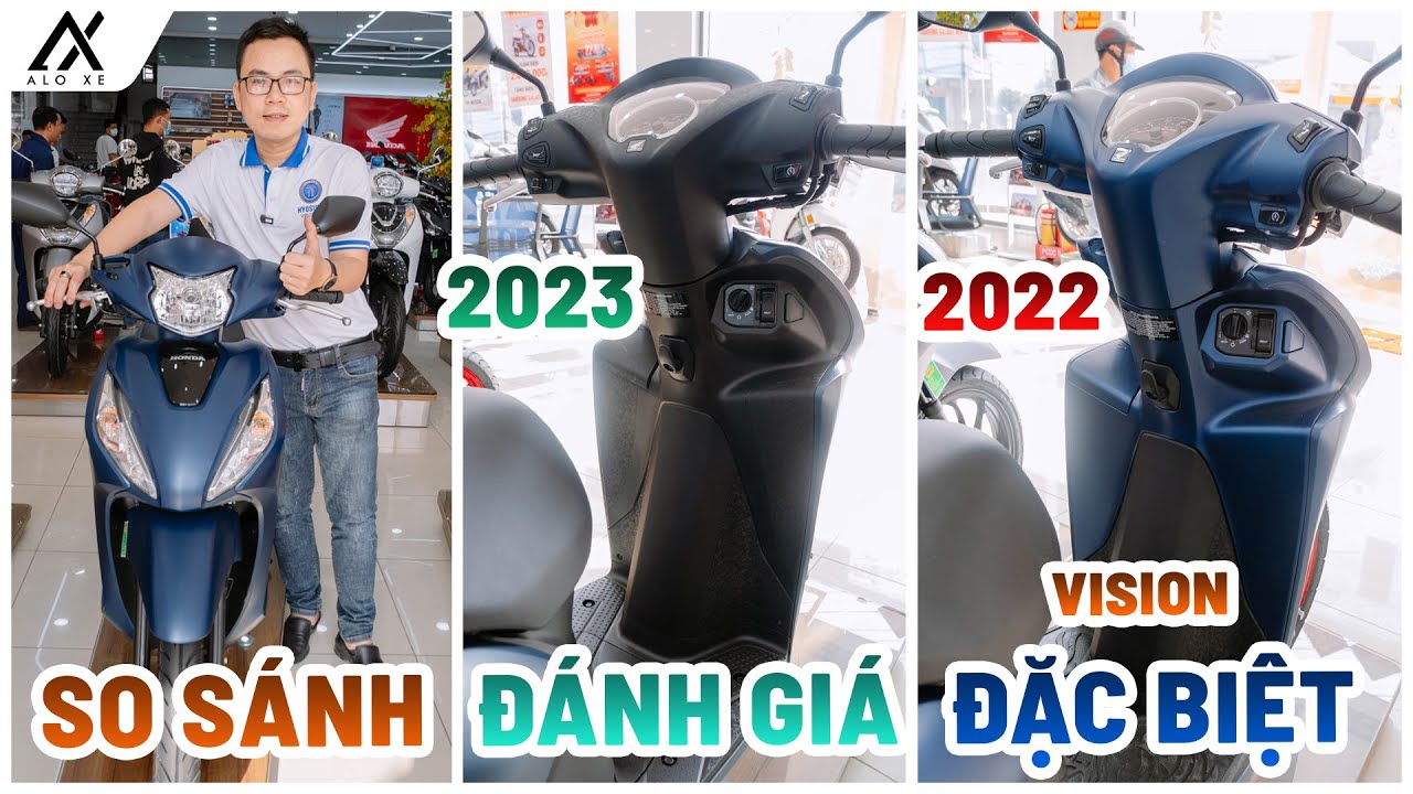 So sánh đánh giá Honda Vision 2023 và 2022 phiển bản Đặc Biệt Xanh Nhám ...