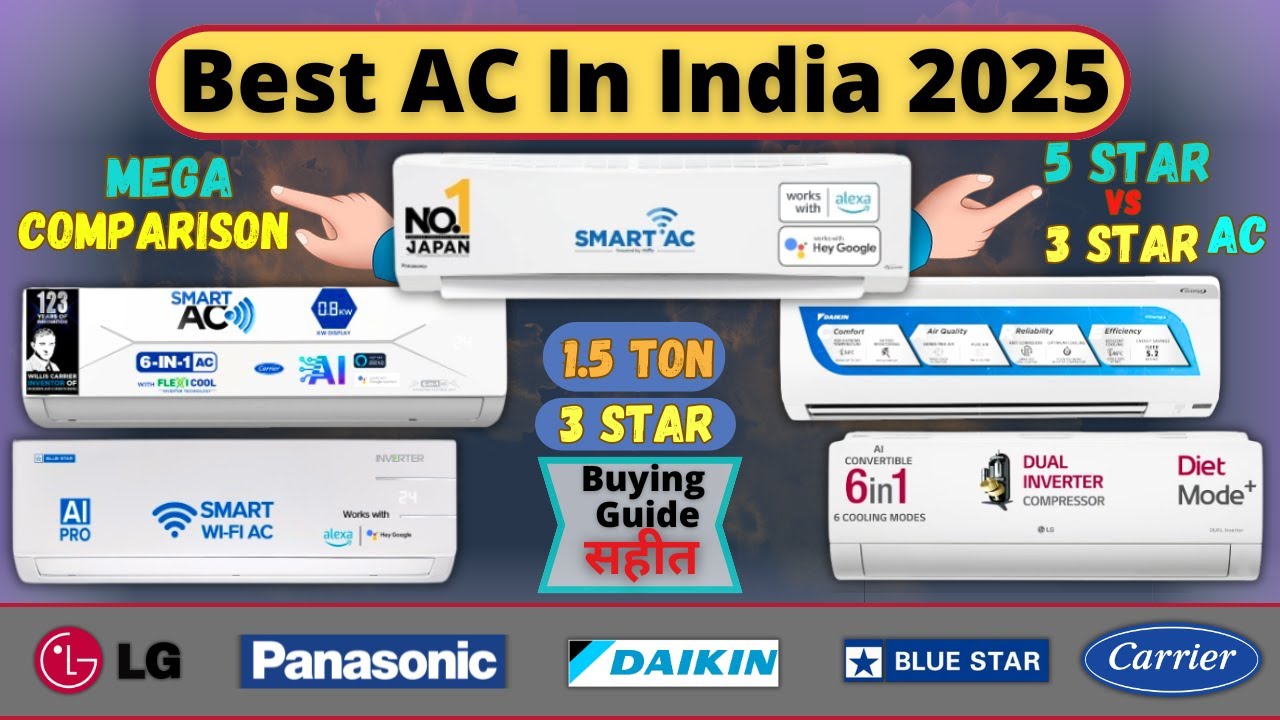Best AC 2025 | 5 Star vs 3 Star AC | Best 1.5 Ton 3 Star AC - YouTube