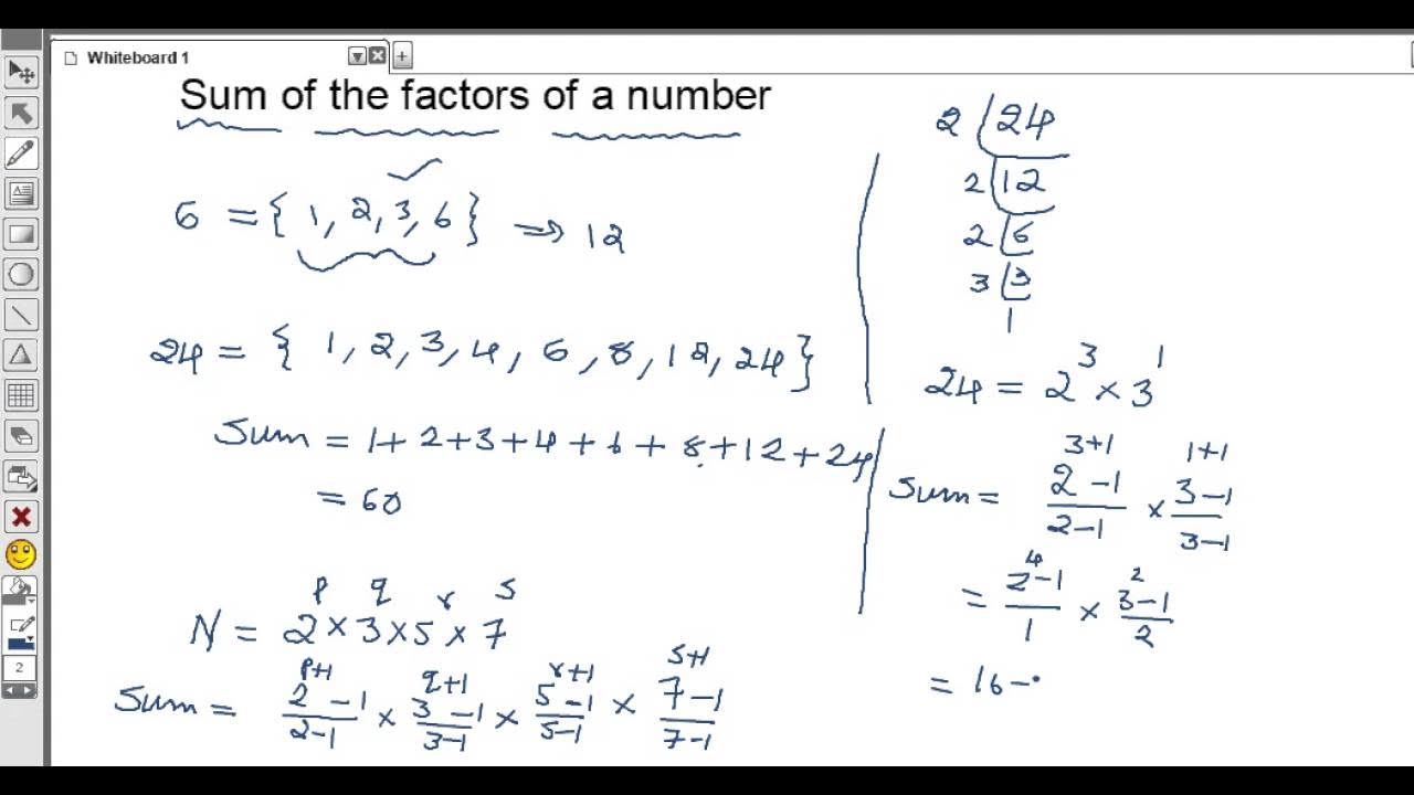 Sum of the factors of a number - YouTube