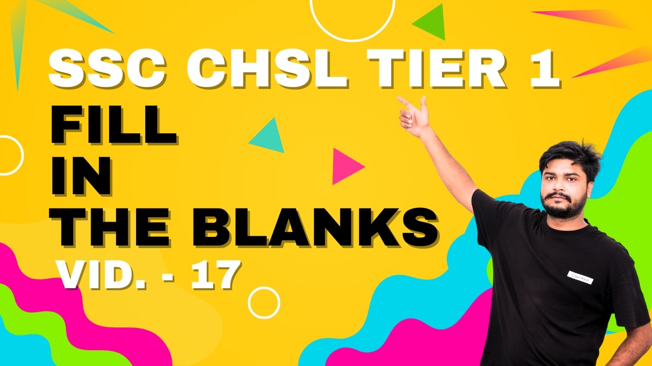 SSC CGL TIER 2 || FILL IN THE BLANKS ( 153 - 158 ) || PREVIOUS YEAR ...