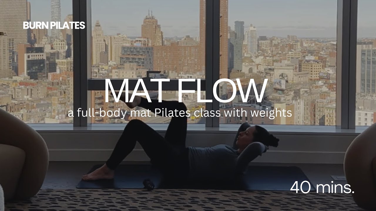 40 MIN FULL-BODY MAT FLOW | With Weights | Home Pilates Class - YouTube