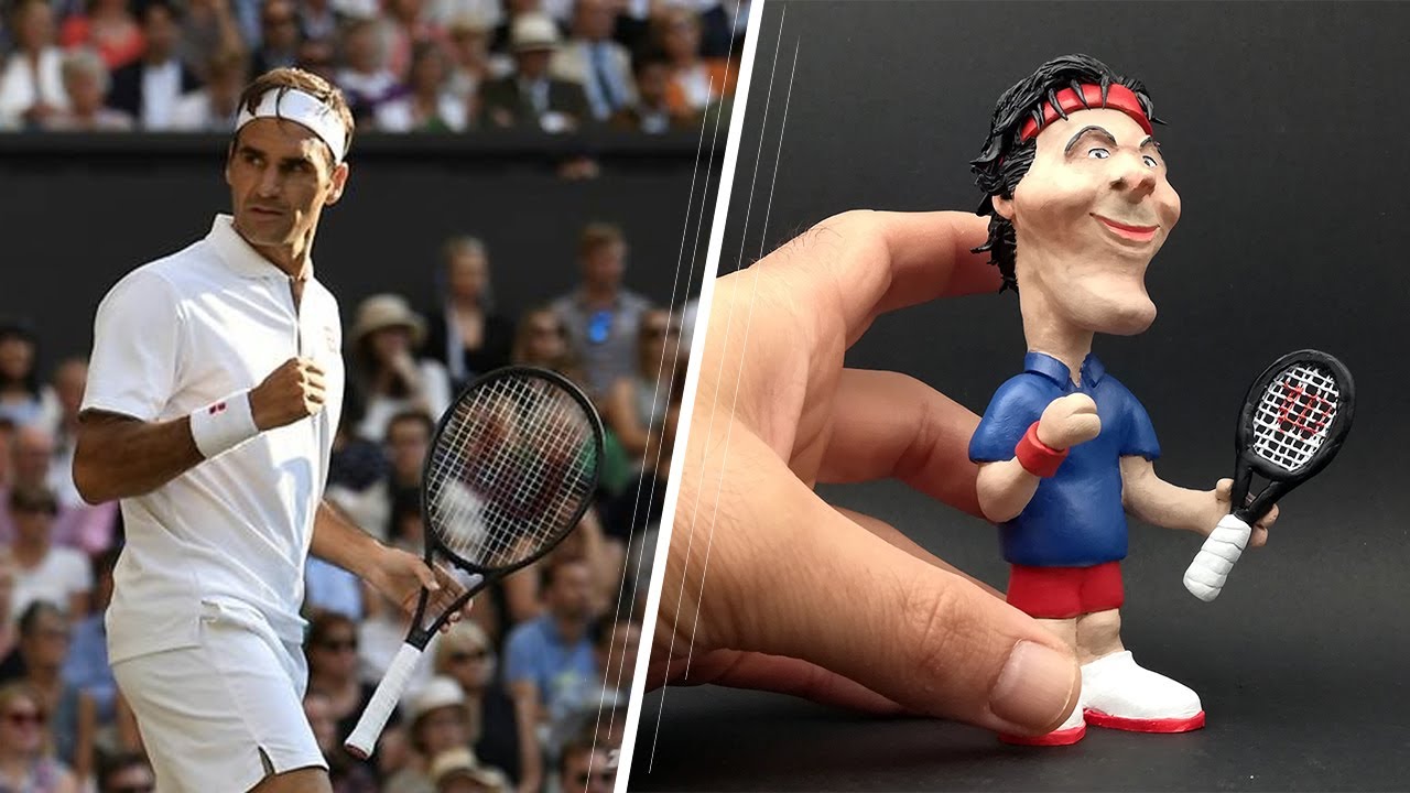 ROGER FEDERER sculpture | tennis player | polymer clay | time-lapse ...
