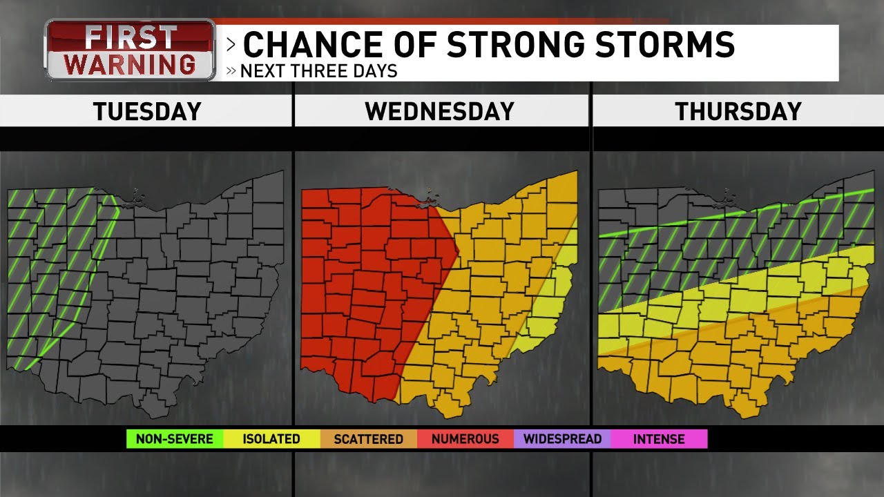 Columbus Weather: Strong storms possible Wednesday and Thursday - YouTube