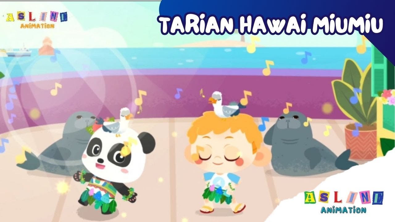 Tarian Hawai Bersama Miu Miu Panda Kecil | Animasi Anak | Babybus Panda ...
