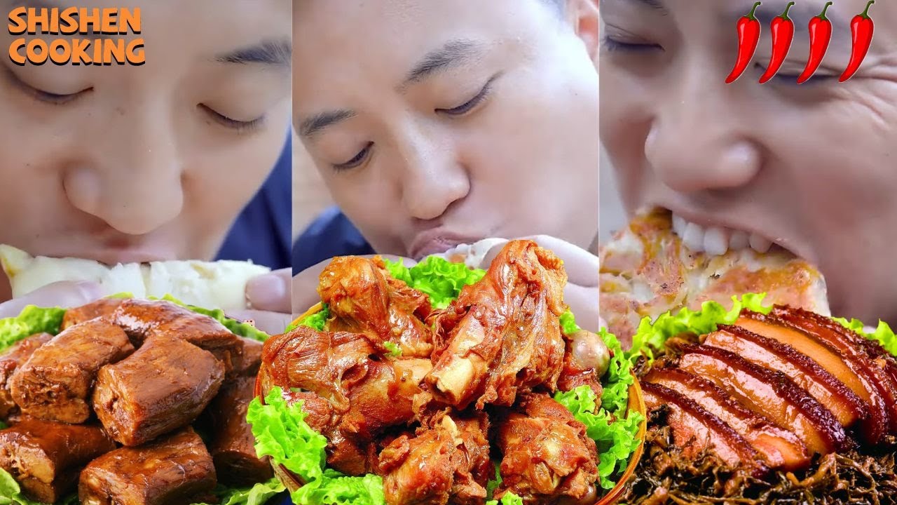 Village Funny Mukbang ｜Grilled Stone Food ｜Wild Cooking ｜Cooking And ...
