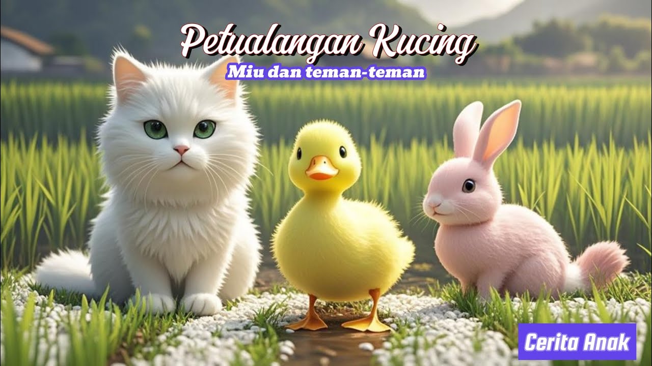 Petualangan kucing, bebek, dan kelinci di sawah. - YouTube