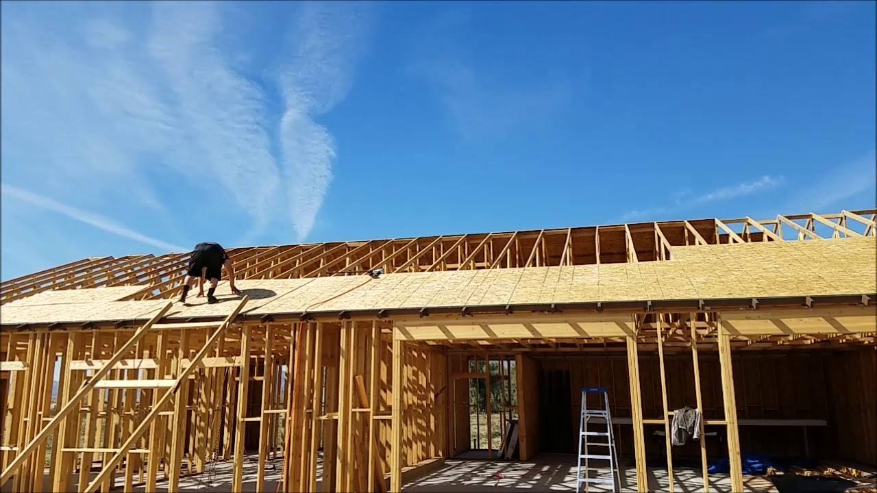 DIY House Build # 19 - More Roof OSB - YouTube