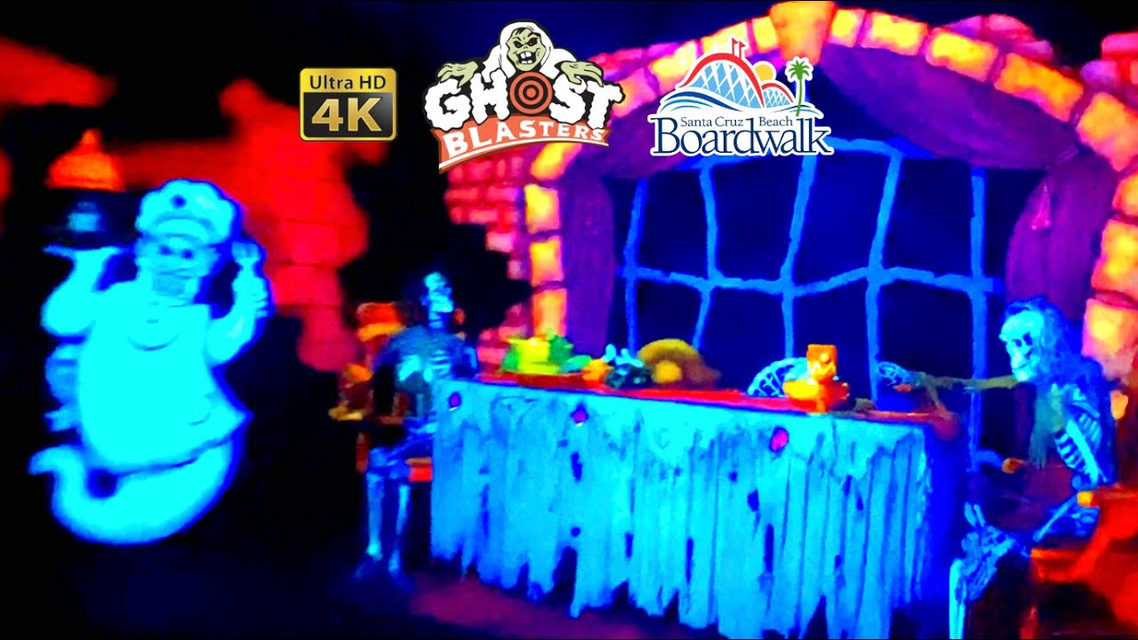 2022 Ghost Blasters On Ride Low Light Ultra HD 4K POV Santa Cruz Beach Boardwalk - YouTube