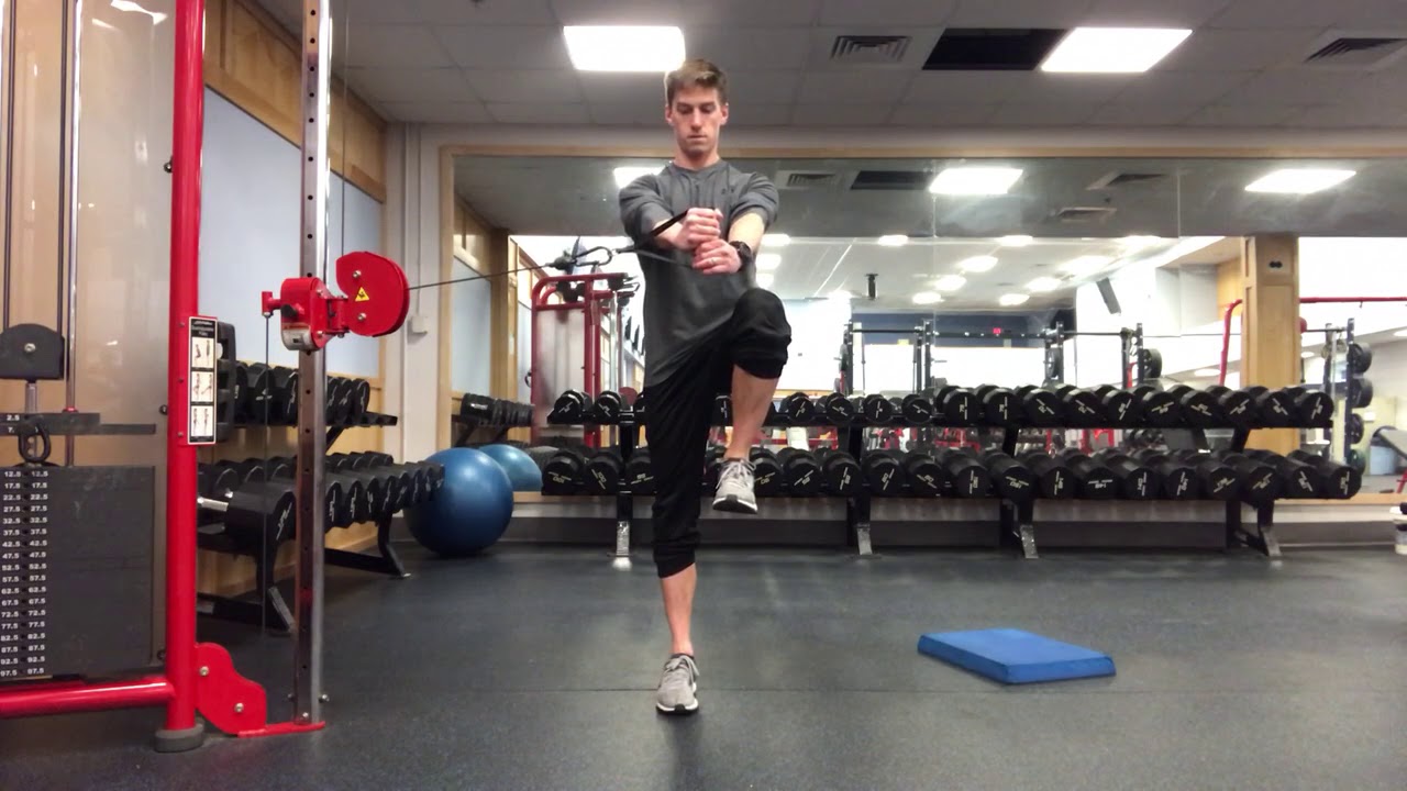 Pallof Press- 1 Leg (hold) - YouTube